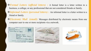ENGLISH CORRESPONDENCE KINDS OF LETTERS | PPTX