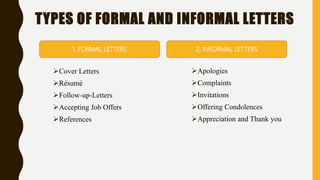 ENGLISH CORRESPONDENCE KINDS OF LETTERS | PPTX