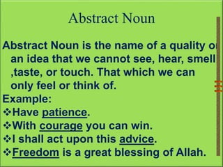 noun and its kinds in English with examples | PPTX