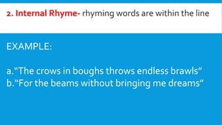 Kinds of rhyme and sounds in poetry | PPTX