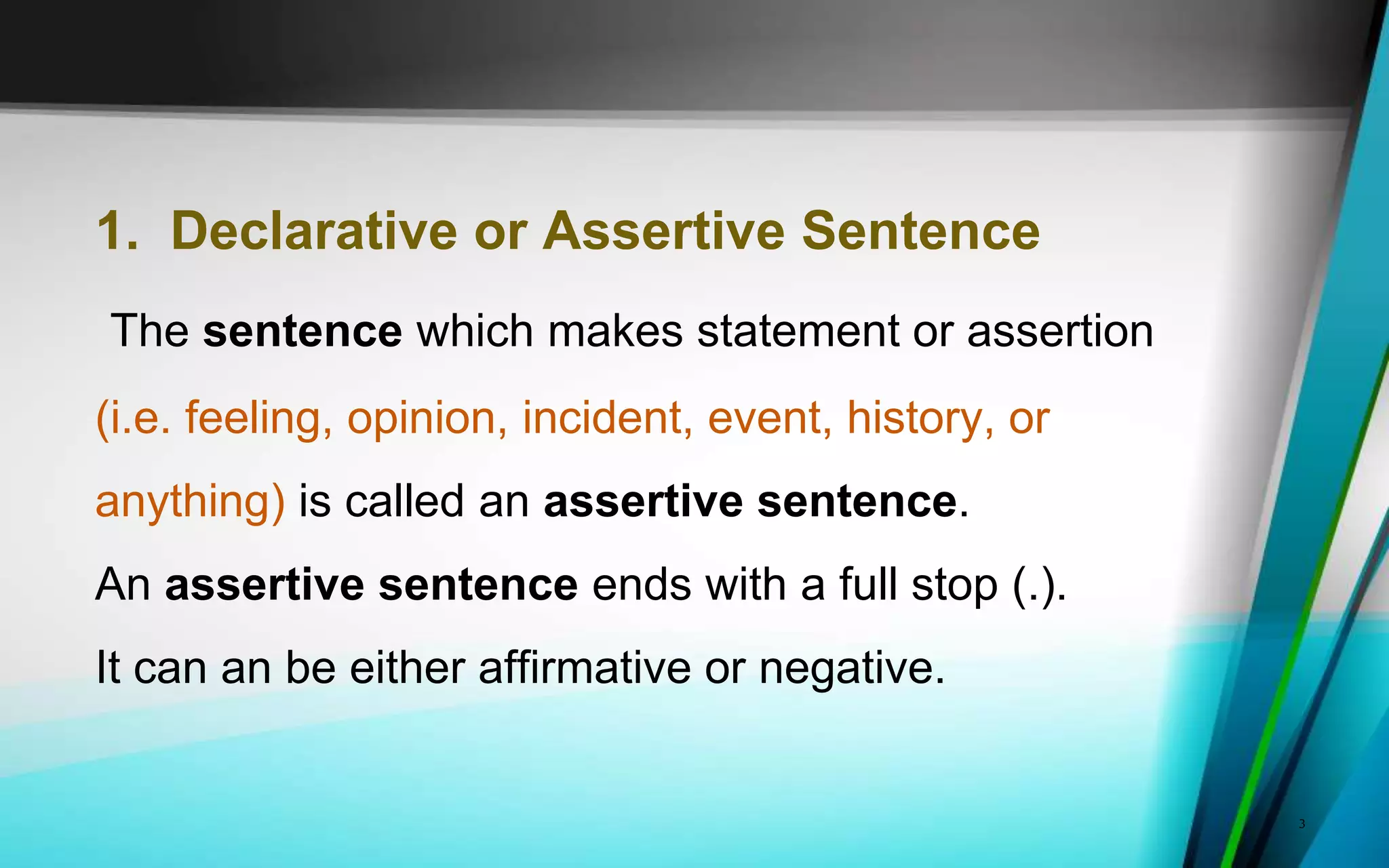 Kinds of sentence | PPTX
