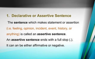 Kinds of sentence | PPTX