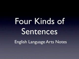 Kinds Of Sentences | KEY