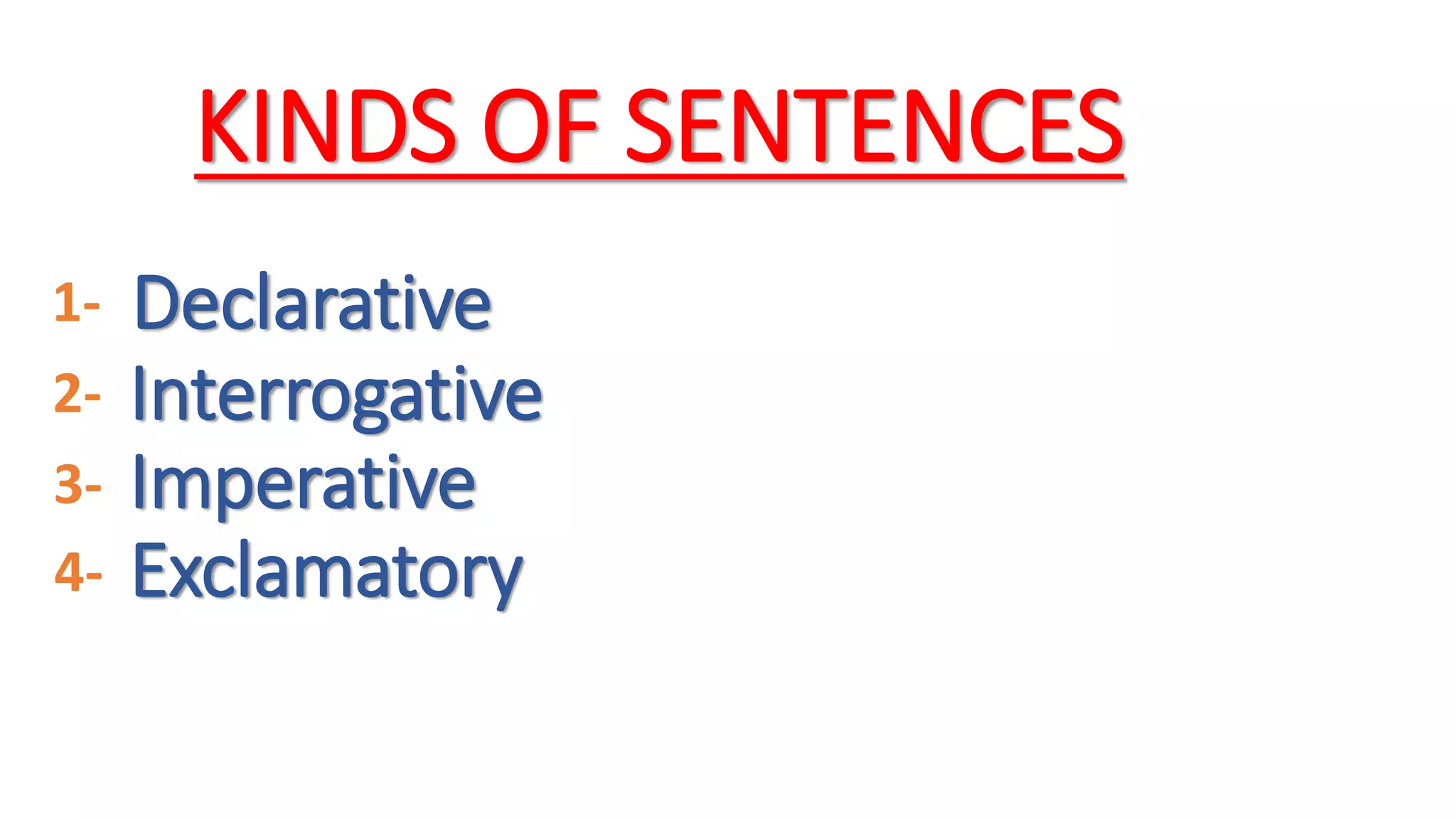 Kinds of sentences | PPT