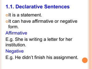 Kinds of Sentences | PPT