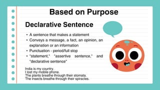 Kinds of Sentences (Based on Purpose & Structure) | PPTX