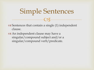 Kinds of Sentences According to Structure | PPTX