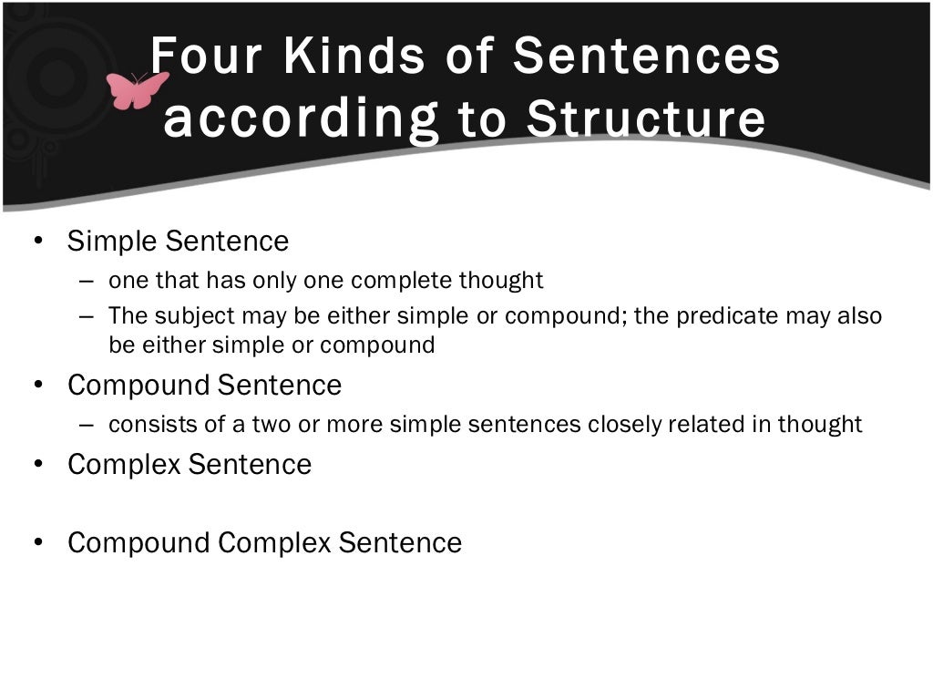 Kinds of Sentences according to Structure