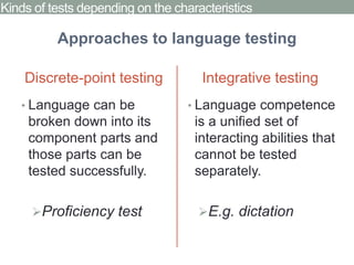 Kinds of language tests | PPTX