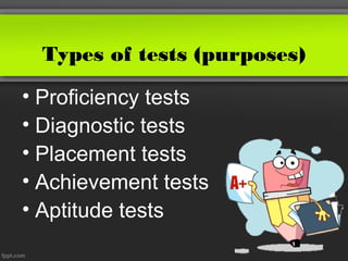 Kinds of tests | PPT | Standardized Testing | Educational Assessment