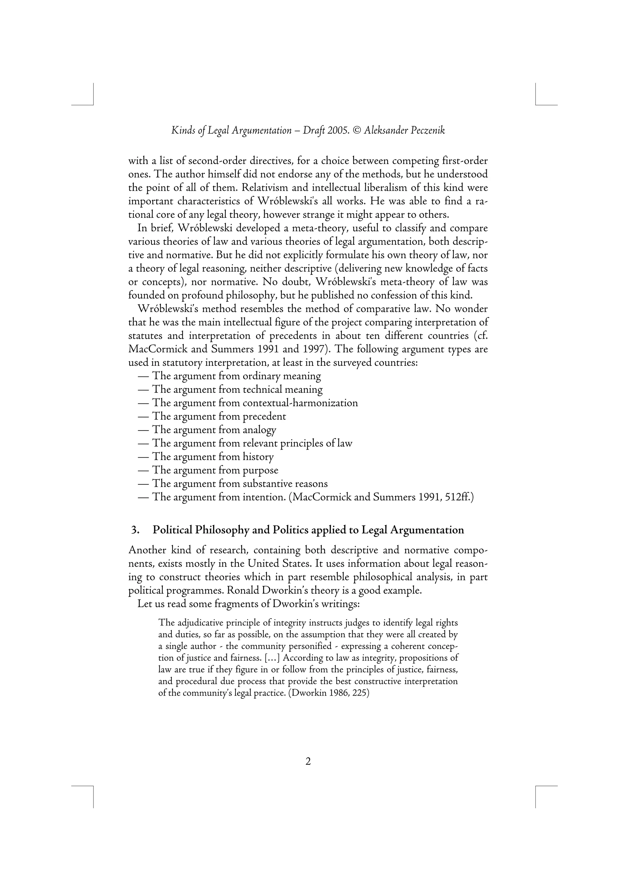 Kinds Of Theory Of Legal Argumentation | PDF | Law