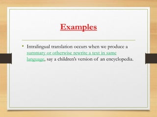 Kinds of translation | PPTX