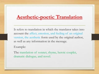 Kinds of translation | PPTX