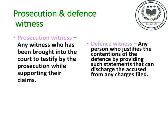 Types of witness and rules for giving evidences | PPTX