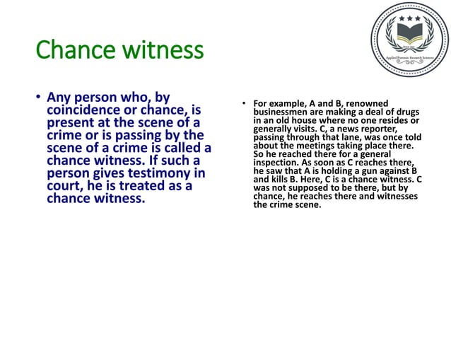 Types of witness and rules for giving evidences | PPTX