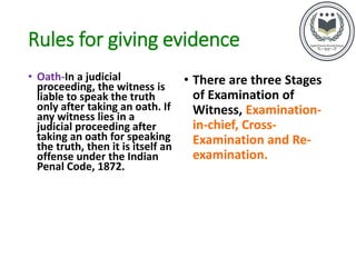 Types of witness and rules for giving evidences | PPT