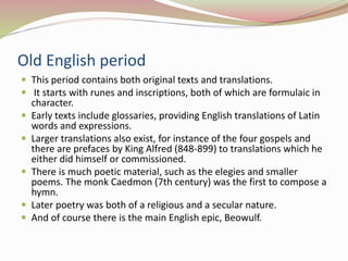 Context : The history of English writing | PPT