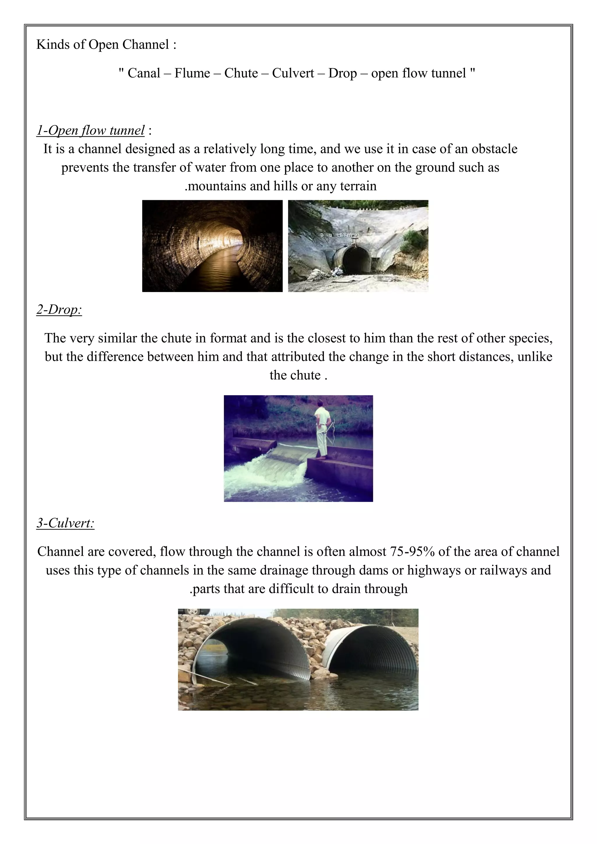 Kinds the open channel flow | PDF