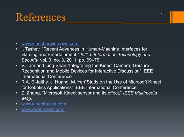 Microsoft Kinect for Human-Computer Interaction | PPT