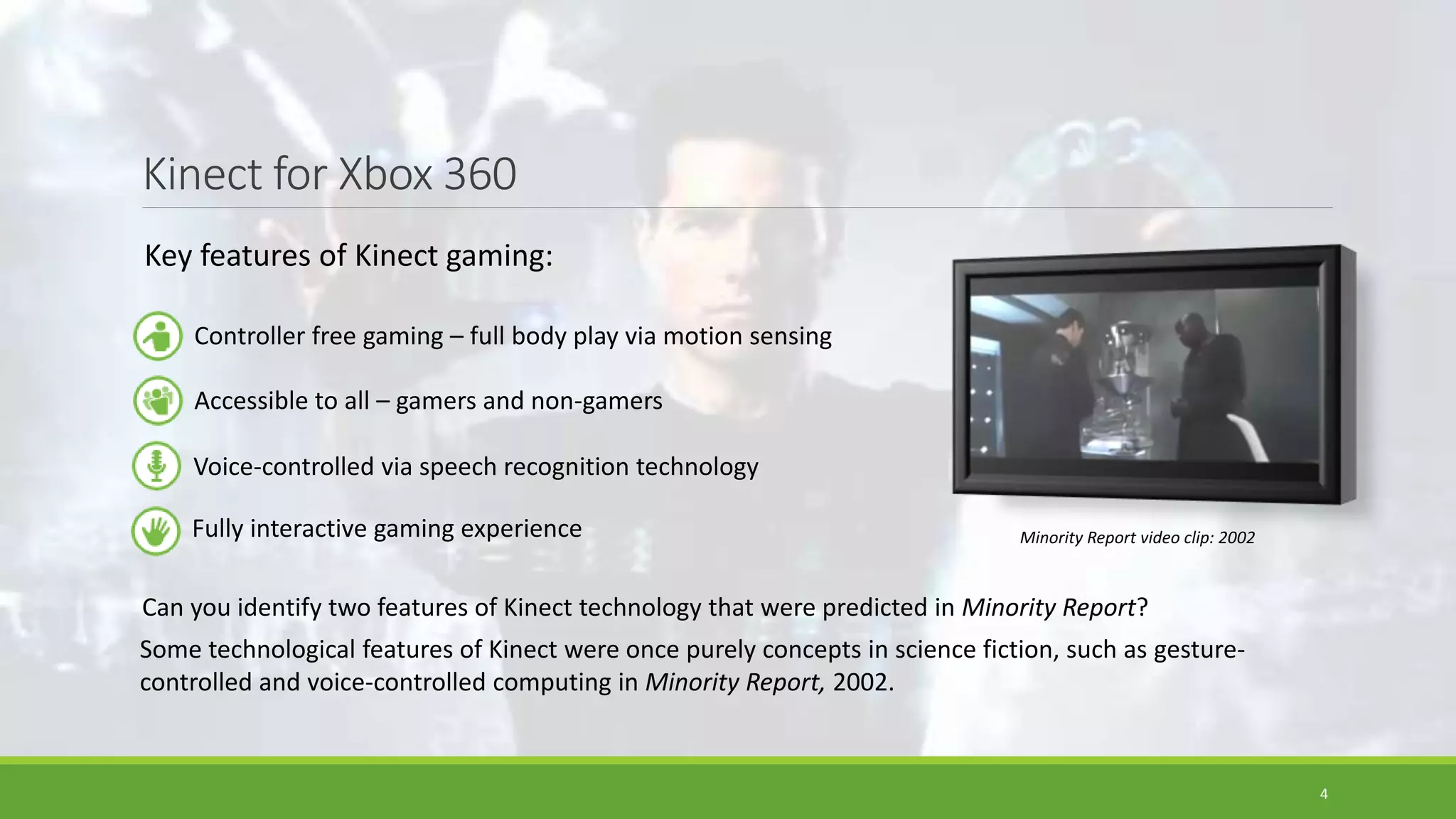 Kinect for Xbox 360: the world's first viral 3D technology | PPTX