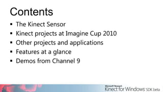 Kinect for Windows SDK Beta | PPTX | Computer Peripherals | Computing