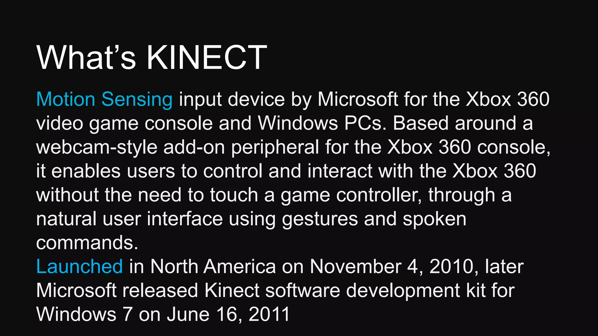 Developing For Kinect For Windows | PPT