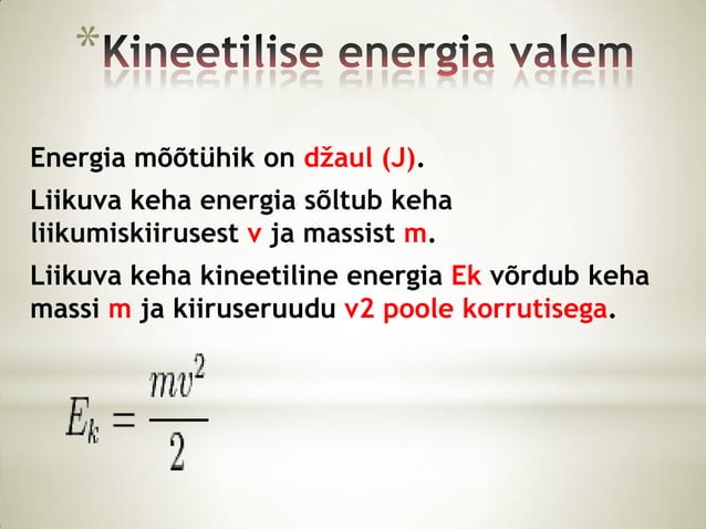 Kineetiline energia | PPTX