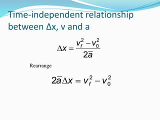 Derivation of Kinematic Equations | PPTX