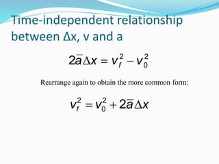 Derivation of Kinematic Equations | PPTX