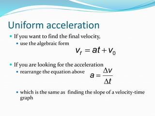 Derivation of Kinematic Equations | PPTX