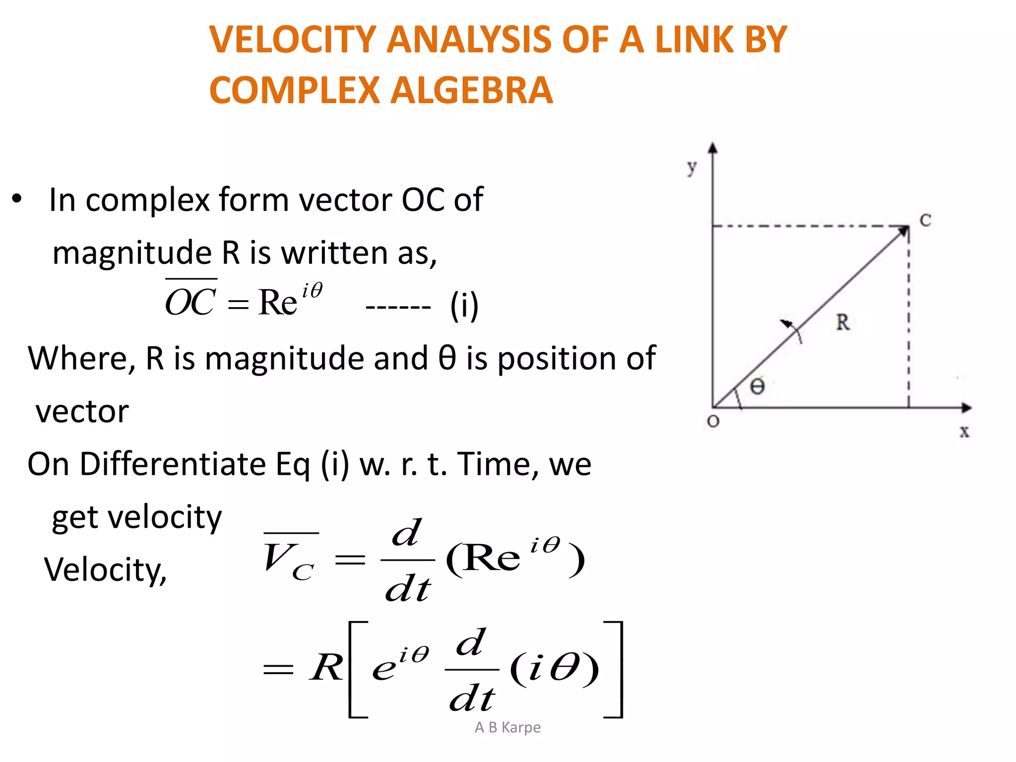 Kinematic analysis of mechanisms analytical methods | PPTX