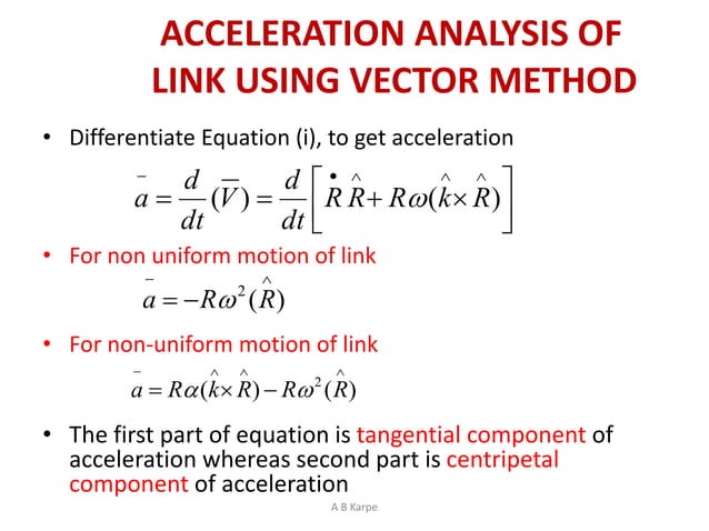 Kinematic analysis of mechanisms analytical methods | PPTX