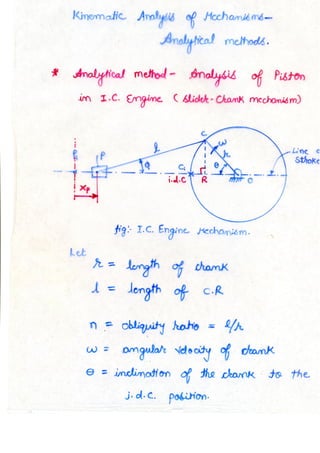 Kinematic analysis of mechanisms analytical methods | PDF