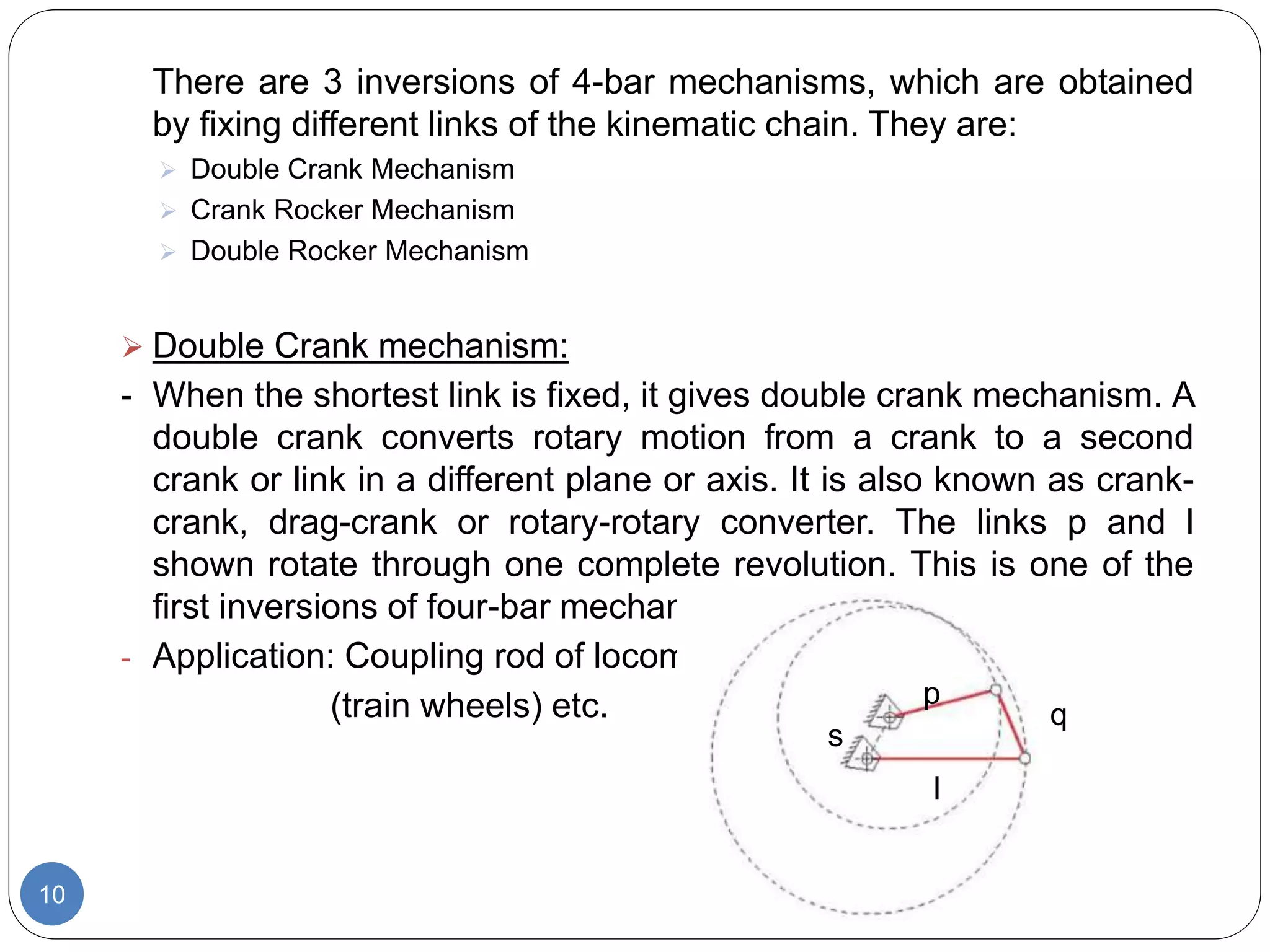 Kinematic chain mechanism inversion_grashoff | PPTX