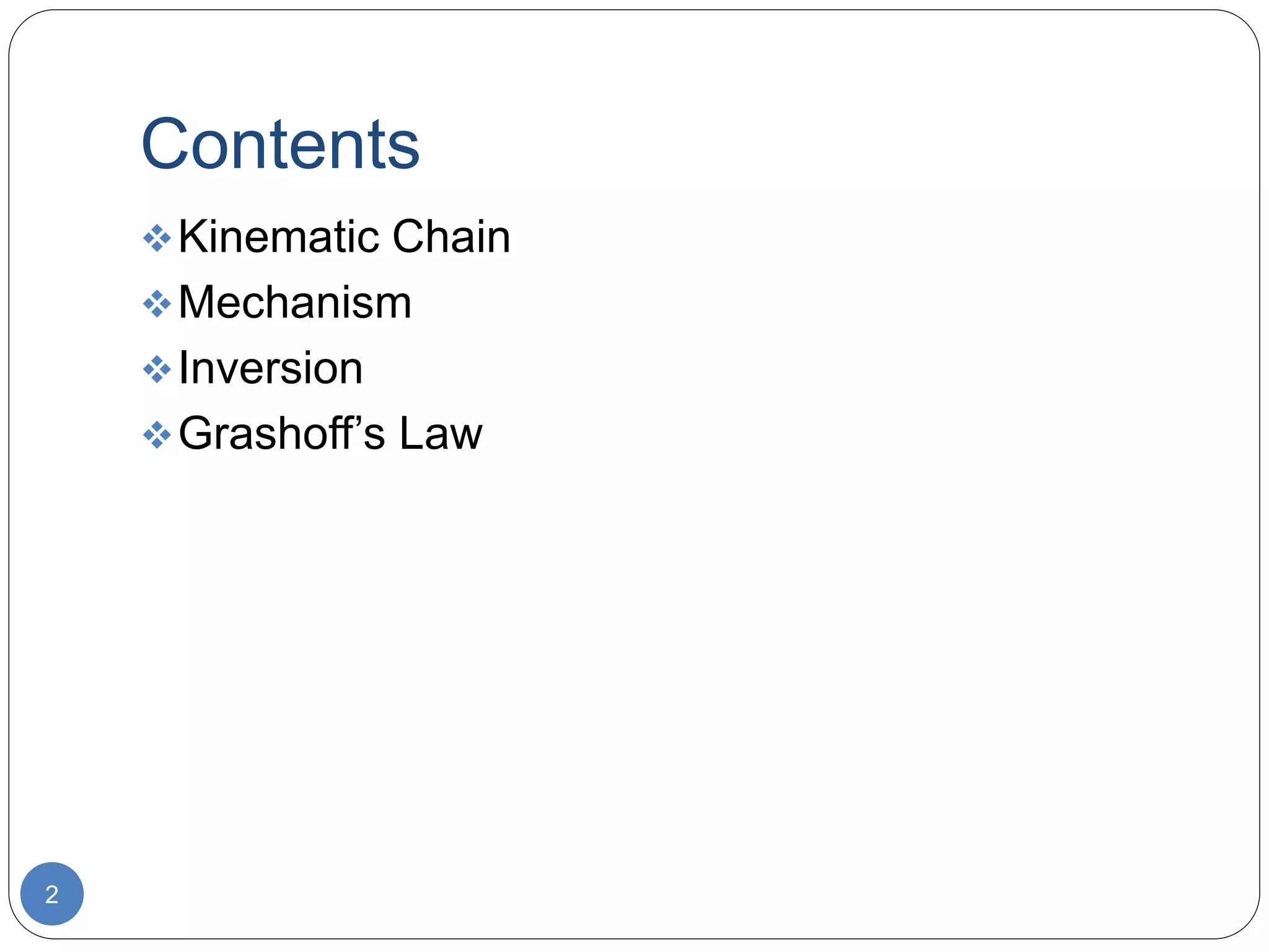 Kinematic chain mechanism inversion_grashoff | PPTX