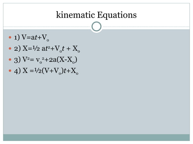 Kinematicequations | PPT