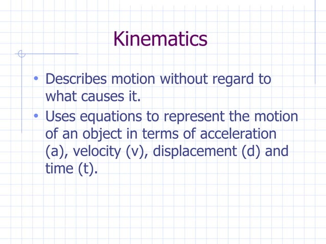Kinematic equations | PPTX