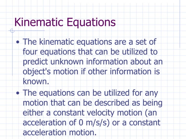 Kinematic equations | PPTX