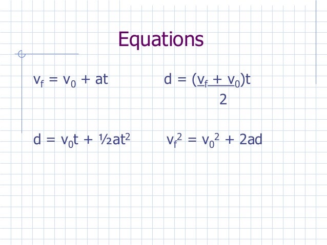 Kinematic equations