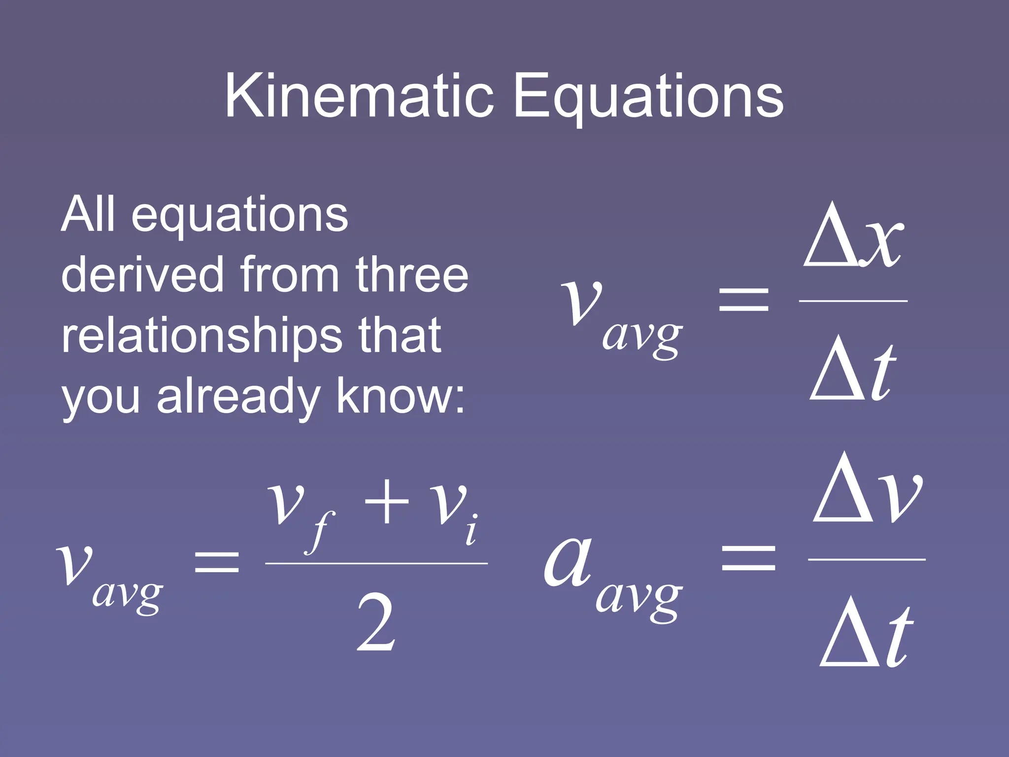 KinematicEquations.ppt