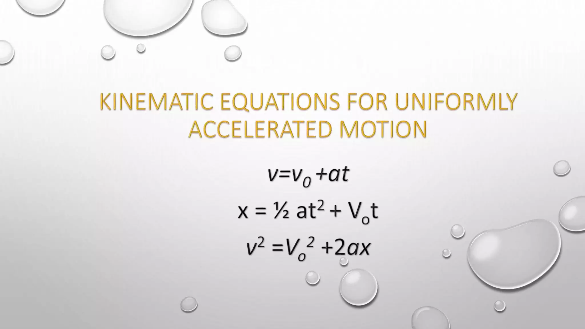 Kinematic Equations for Uniformly Accelerated Motion | PPTX