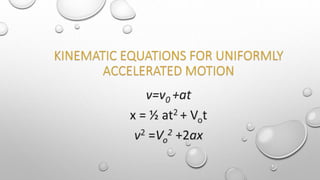 Kinematic Equations for Uniformly Accelerated Motion | PPTX
