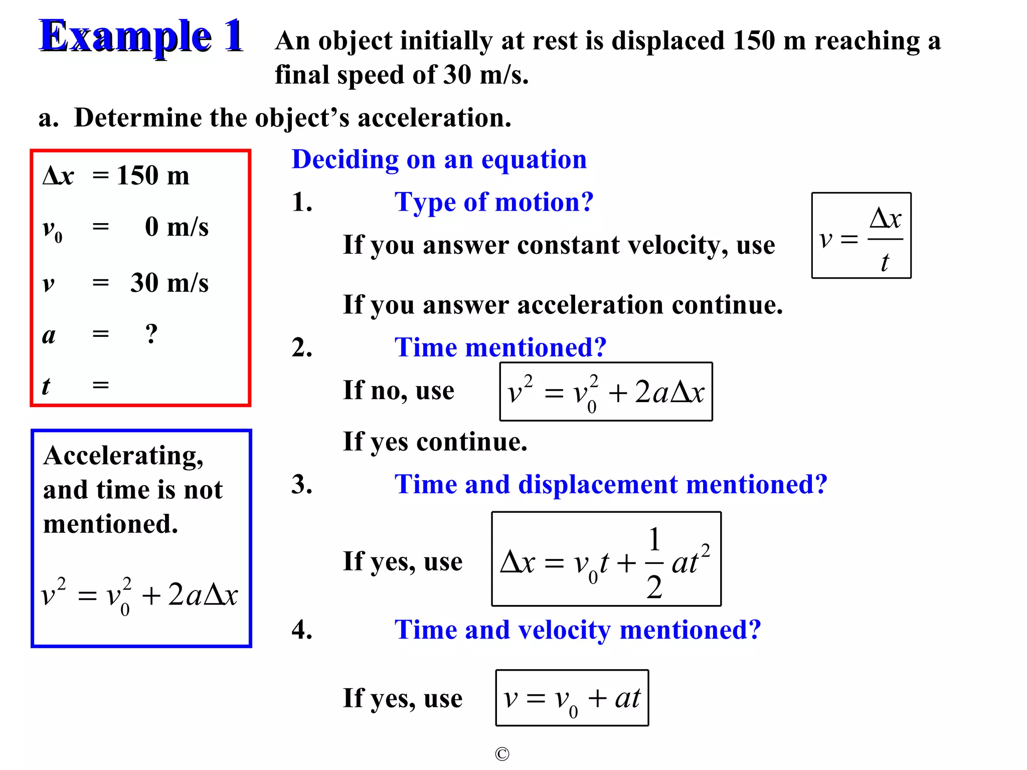 Kinematic equations of motion | PPT