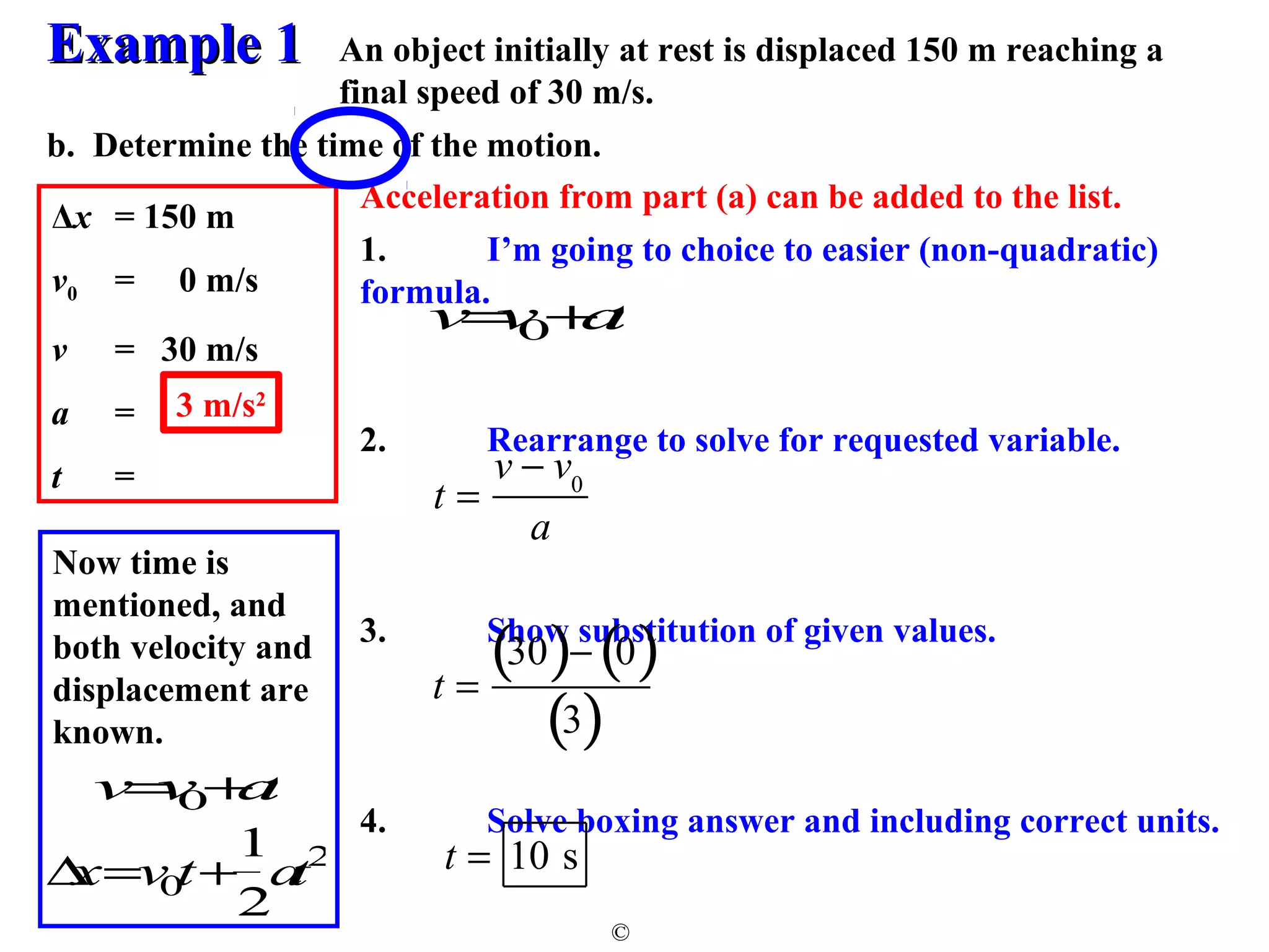 Kinematic equations of motion | PPT