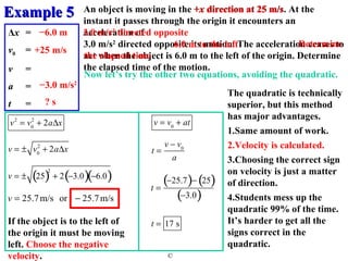 Kinematic equations of motion | PPT