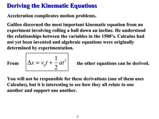 Kinematic equations of motion | PPT