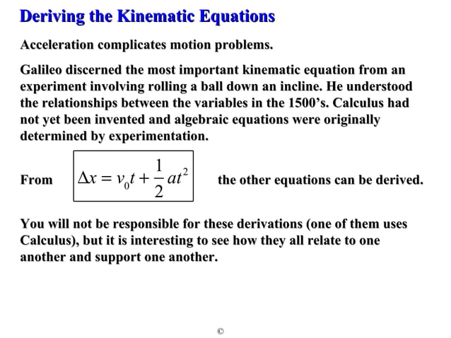 Kinematic equations of motion | PPT | Web Development | Internet