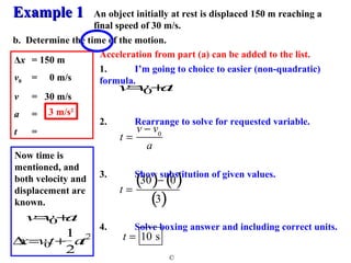 Kinematic equations of motion | PPT