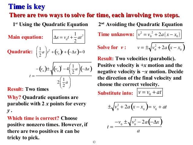 Kinematic equations of motion