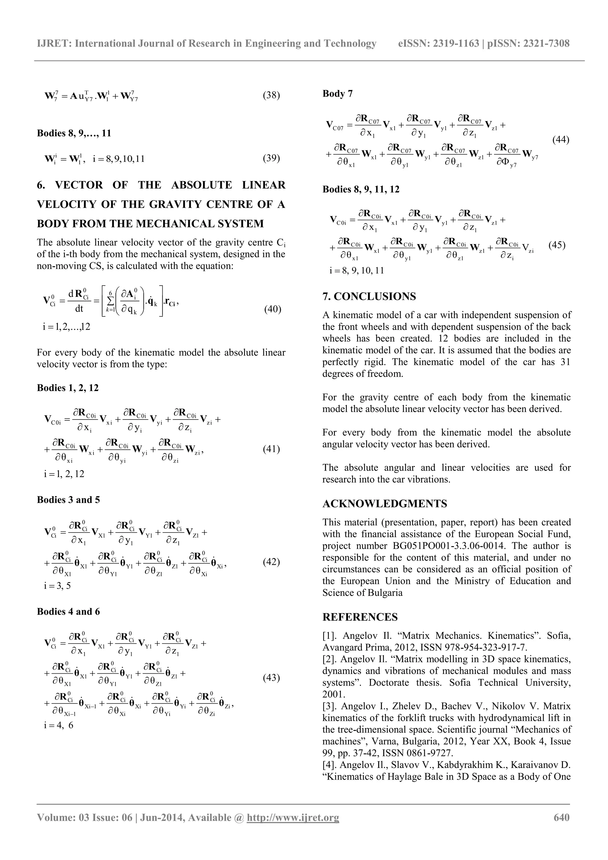 Kinematic model of a car | PDF
